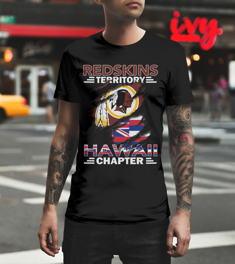 Redskins Territory Hawaii Chapter Redskins Logo Hawaiian Flag T-Shirt