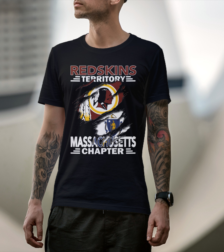 Redskins Territory Massachusetts Chapter Logo With State T-Shirt