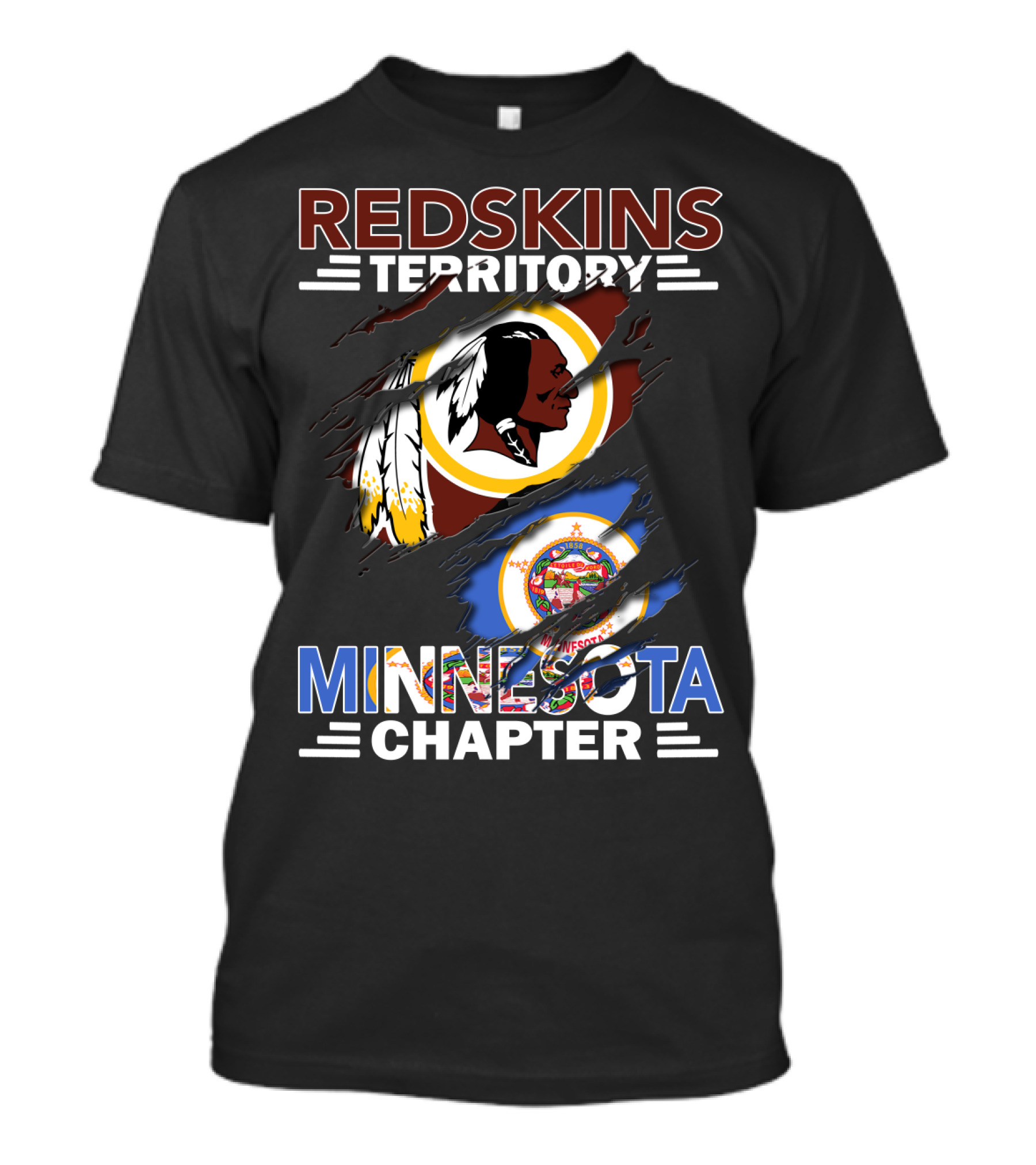 Redskins Territory Minnesota Chapter Logo With State And Team T-Shirt