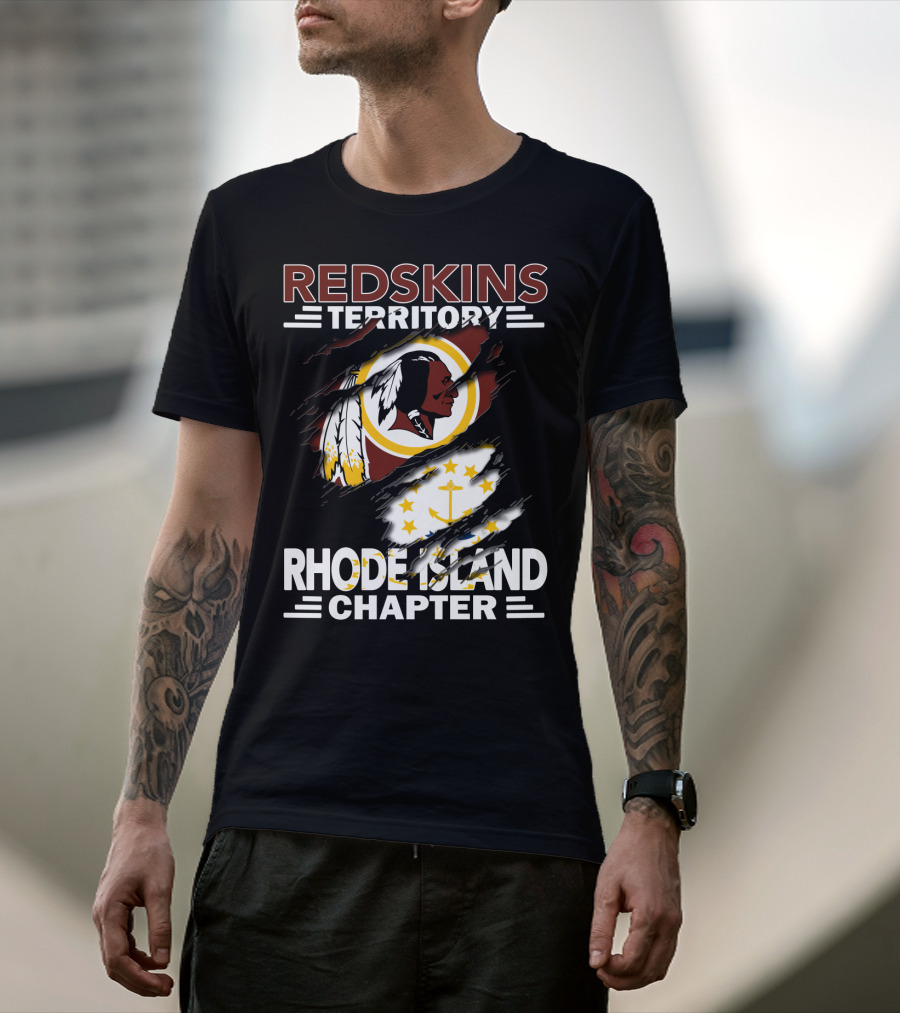 Redskins Territory Rhode Island Chapter Logo And Flag T-Shirt
