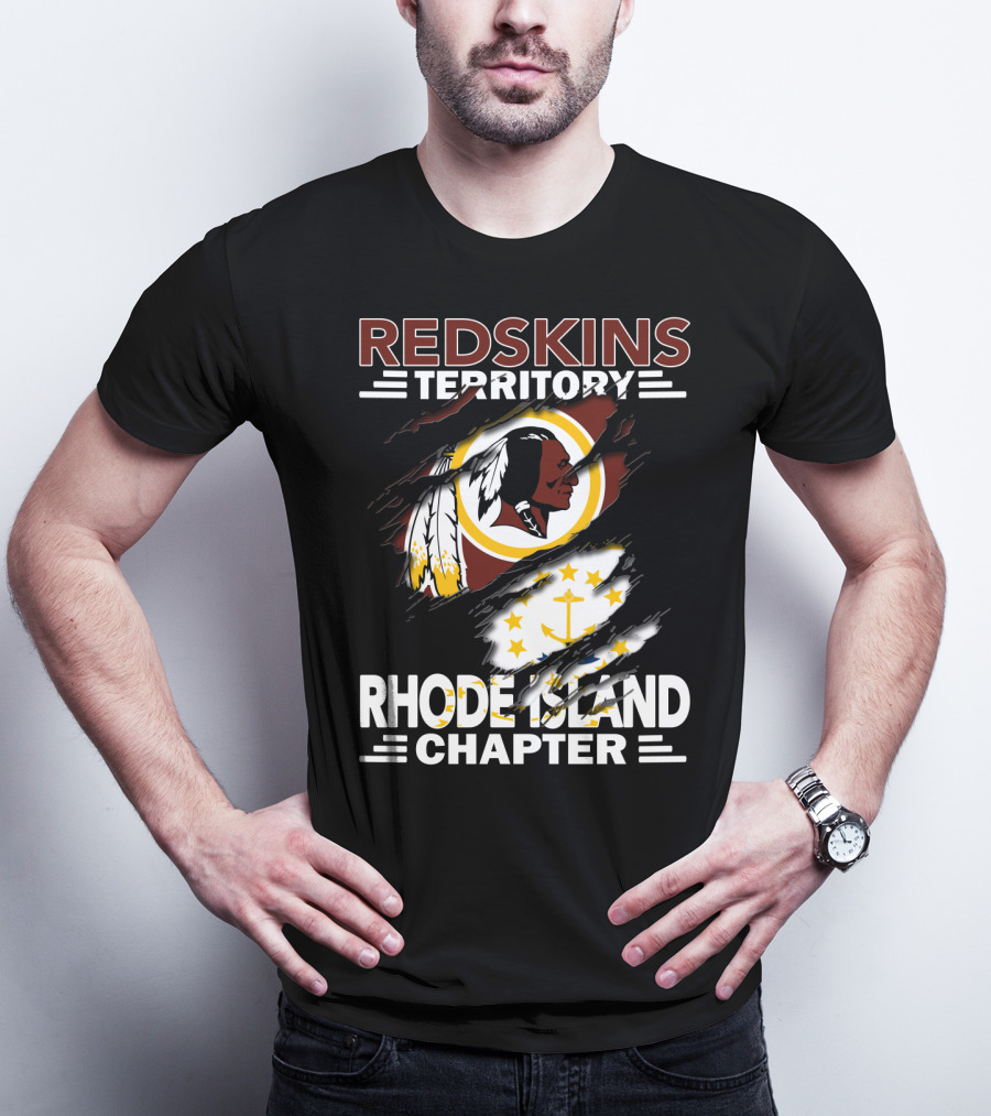 Redskins Territory Rhode Island Chapter Logo And Flag T-Shirt