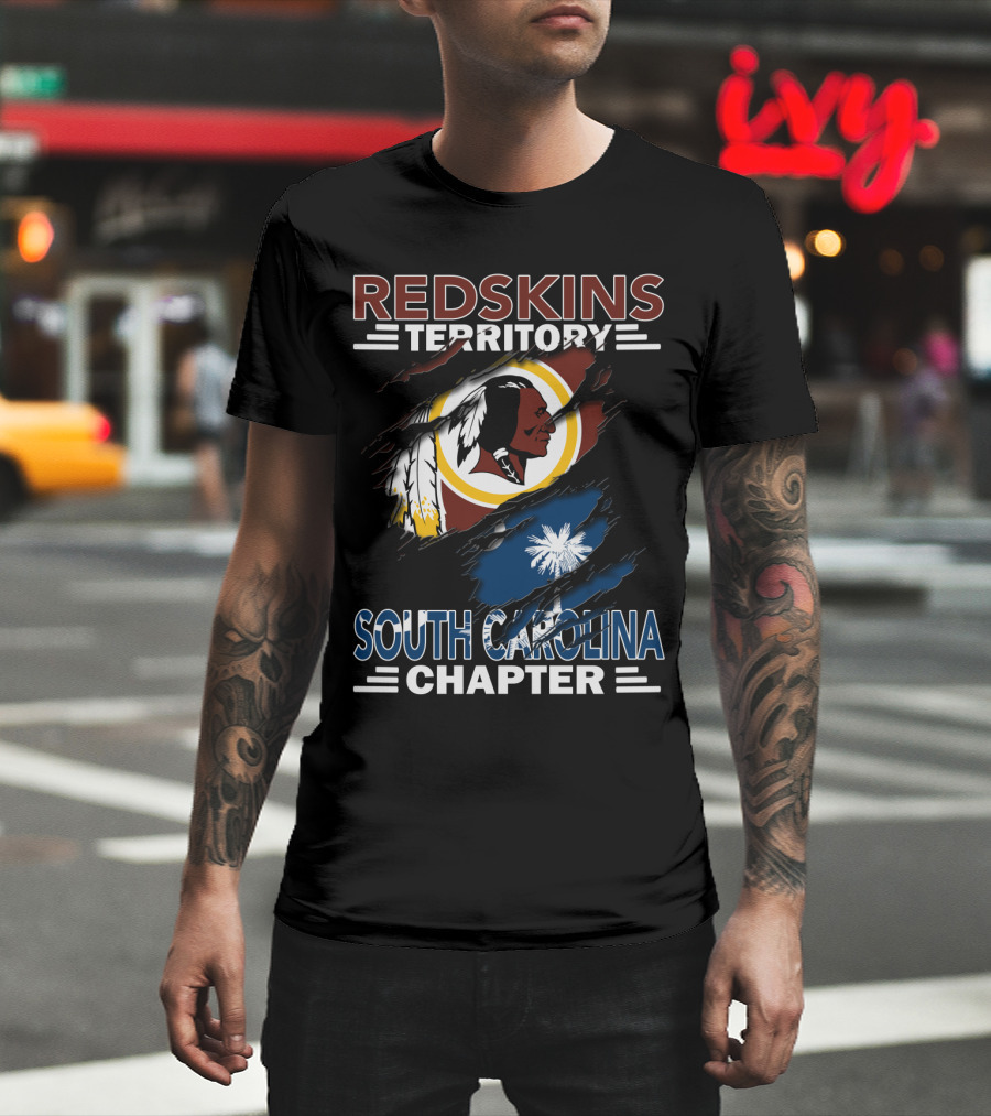 Redskins Territory South Carolina Chapter Logo With State Flag T-Shirt