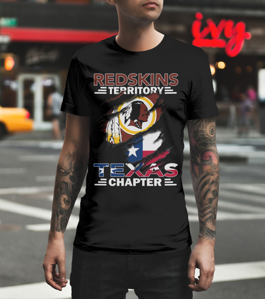 Redskins Territory Texas Chapter Flag And Logo Fusion T-Shirt