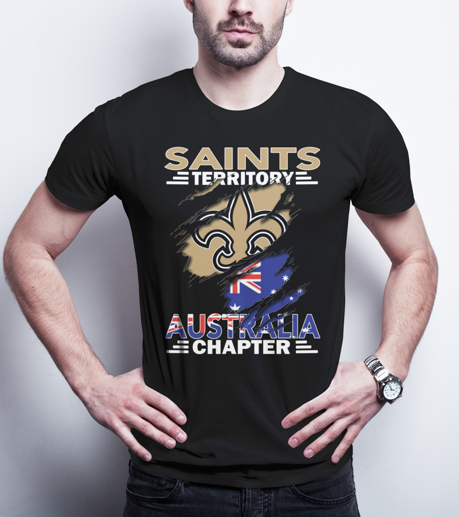Saints Territory Fleur-de-Lis Australia Chapter Flag T-Shirt