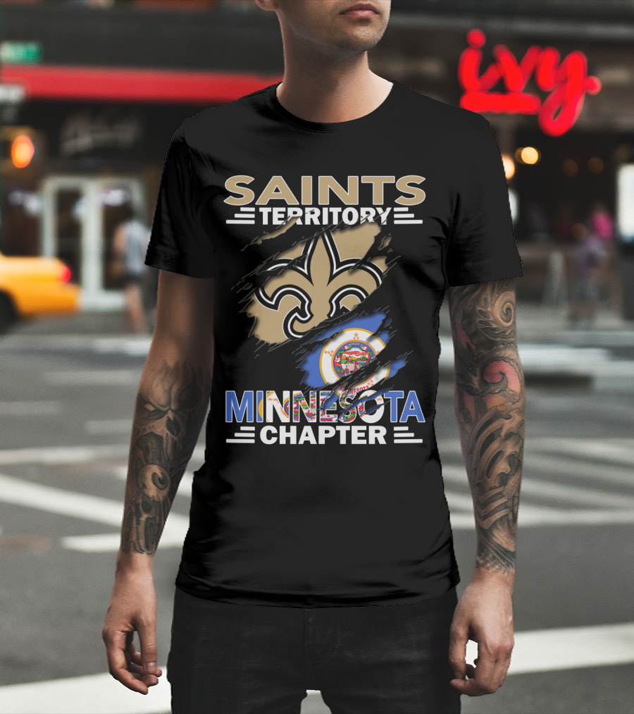 Saints Territory Minnesota Chapter Fleur-de-lis And State Seal T-Shirt