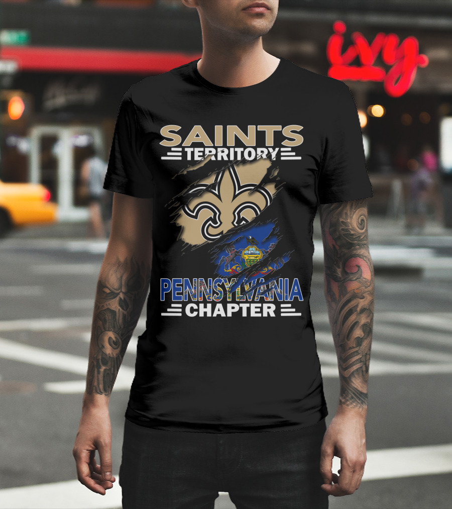 Saints Territory Fleur-De-Lis Pennsylvania Chapter State T-Shirt