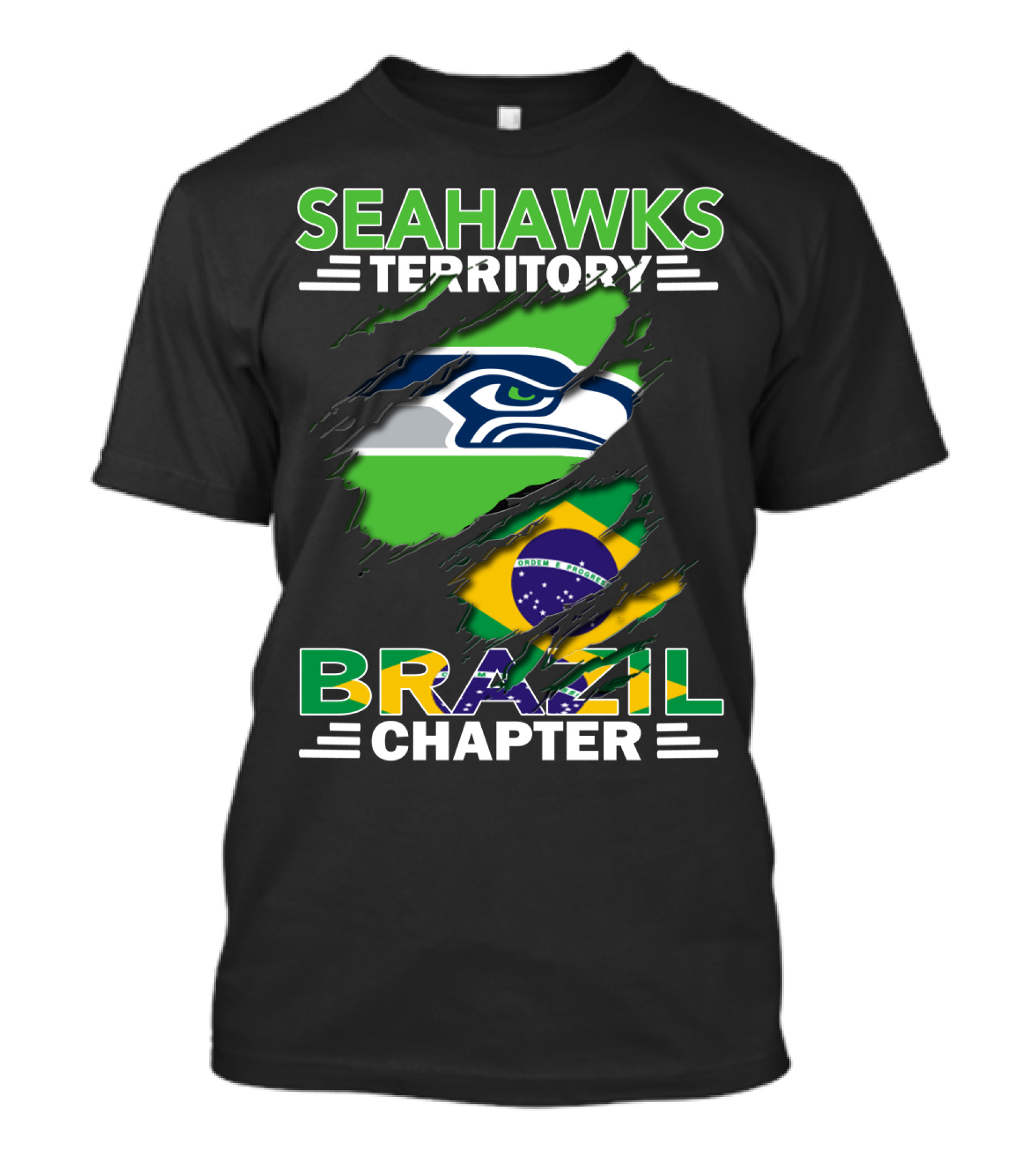 Seahawks Territory Brazil Chapter Flag T-Shirt