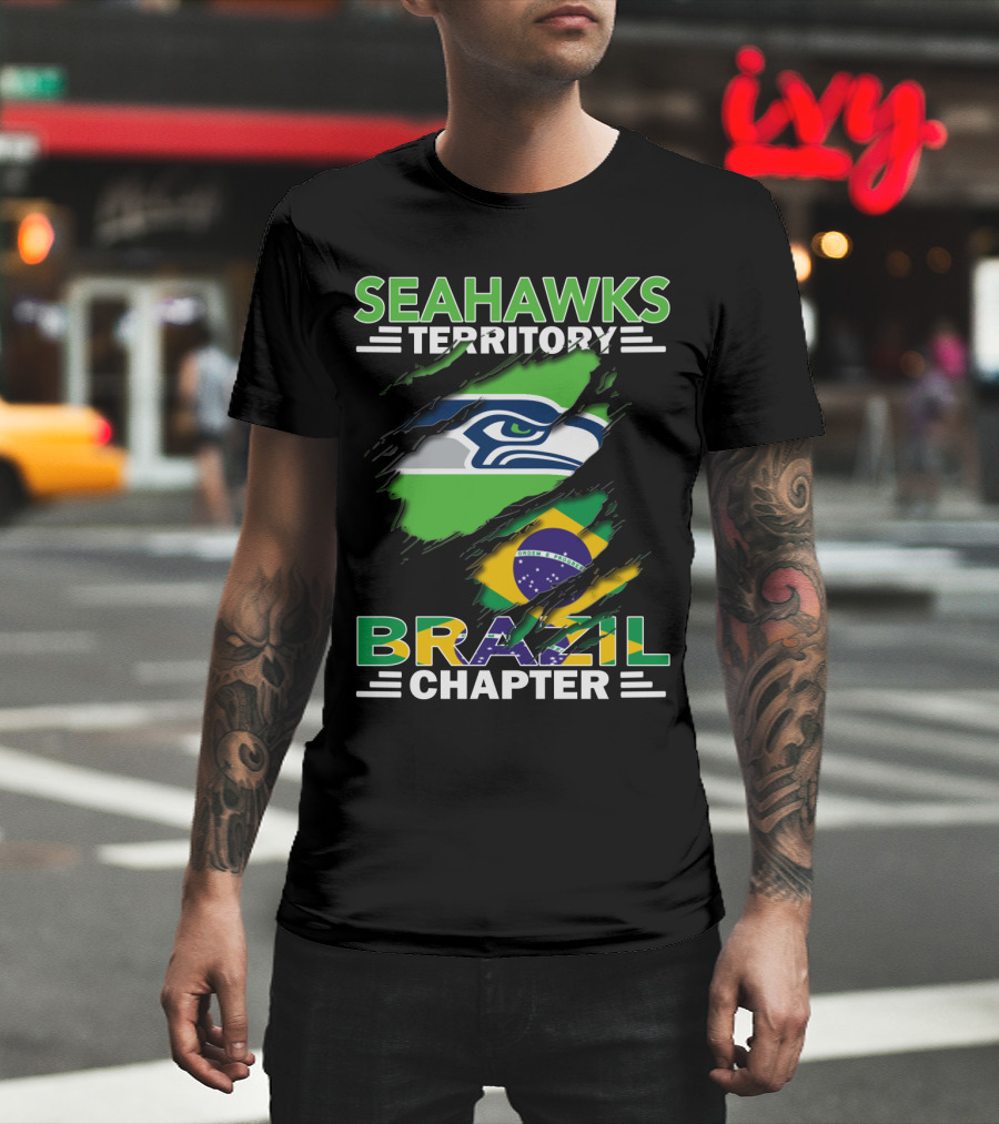 Seahawks Territory Brazil Chapter Flag T-Shirt