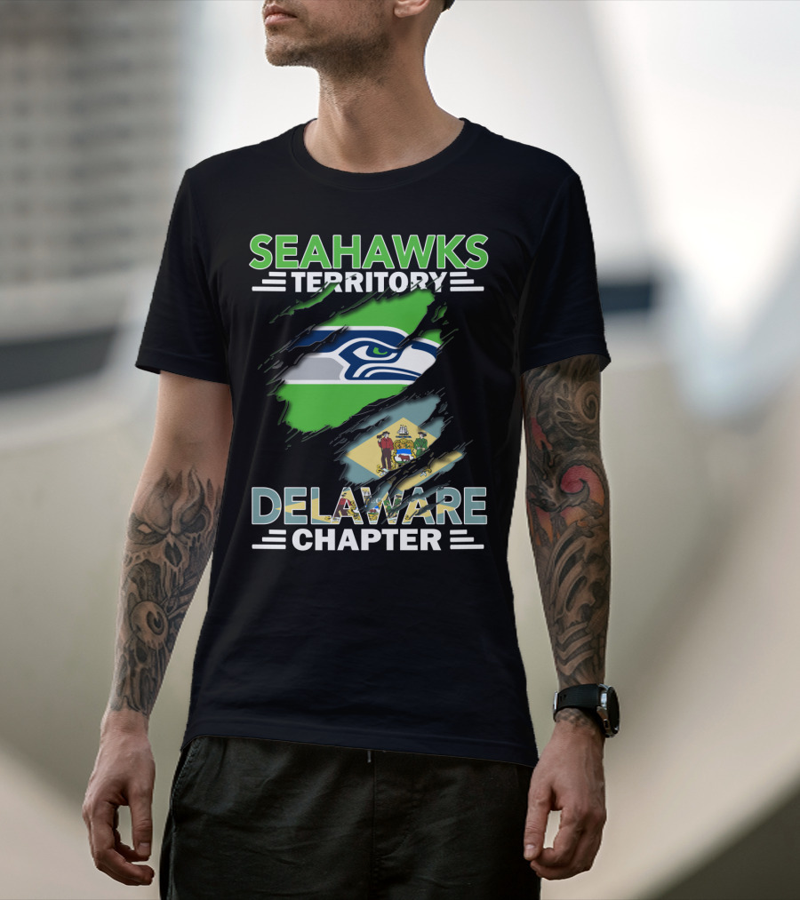 Seahawks Territory Delaware Chapter Flag T-Shirt