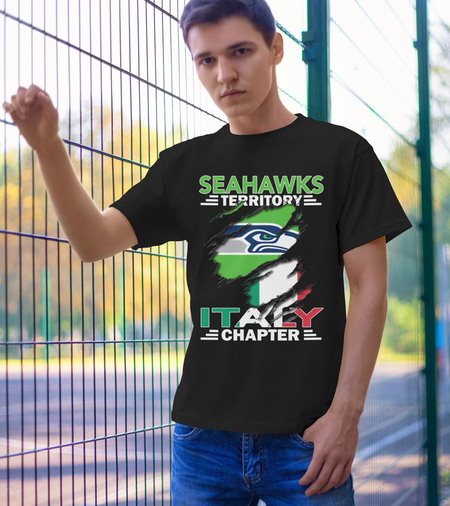 Seahawks Territory Italy Chapter With Italian Flag And Seahawks T-Shirt