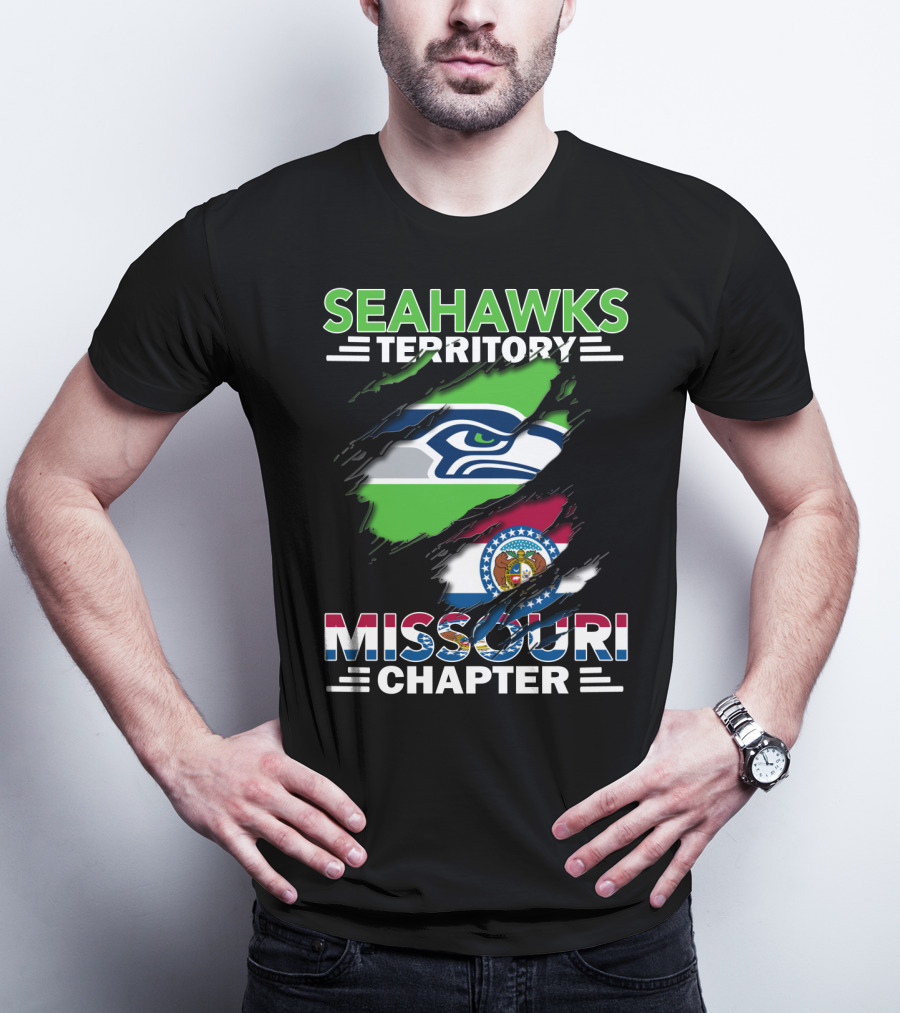 Seahawks Territory Missouri Chapter Flag And Logo Integration T-Shirt