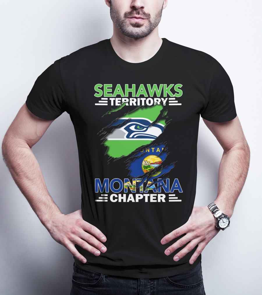 Seahawks Territory Montana Chapter Flag Logo T-Shirt