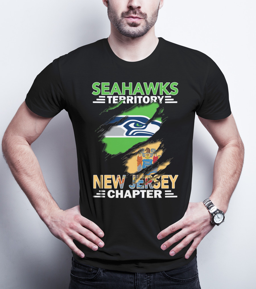 Seahawks Territory New Jersey Chapter Seahawks Logo New Jersey State Flag T-Shirt