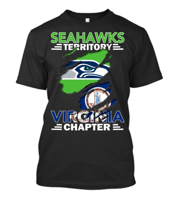 Seahawks Territory Virginia Chapter Logo With Virginia State Flag Integration T-Shirt