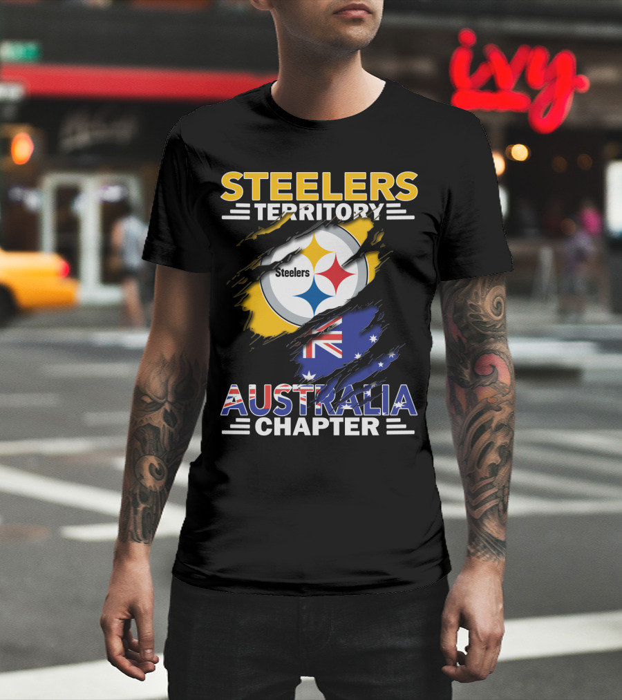 Steelers Territory Australia Chapter Steelers Logo Australian Flag T-Shirt