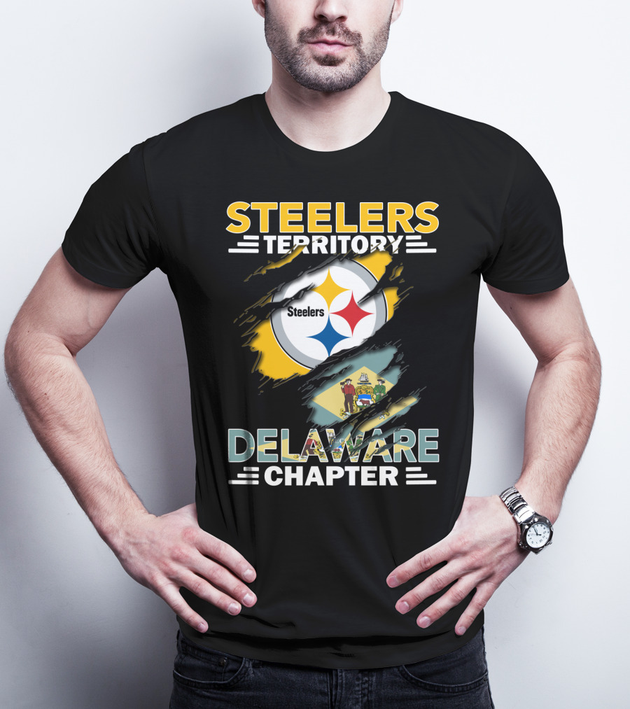 Steelers Territory Delaware Chapter Flag And Logo Integration T-Shirt