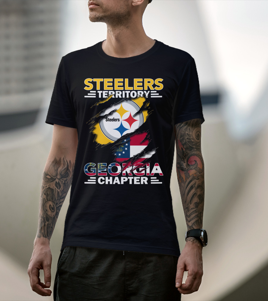 Steelers Territory Georgia Chapter American Flag T-Shirt