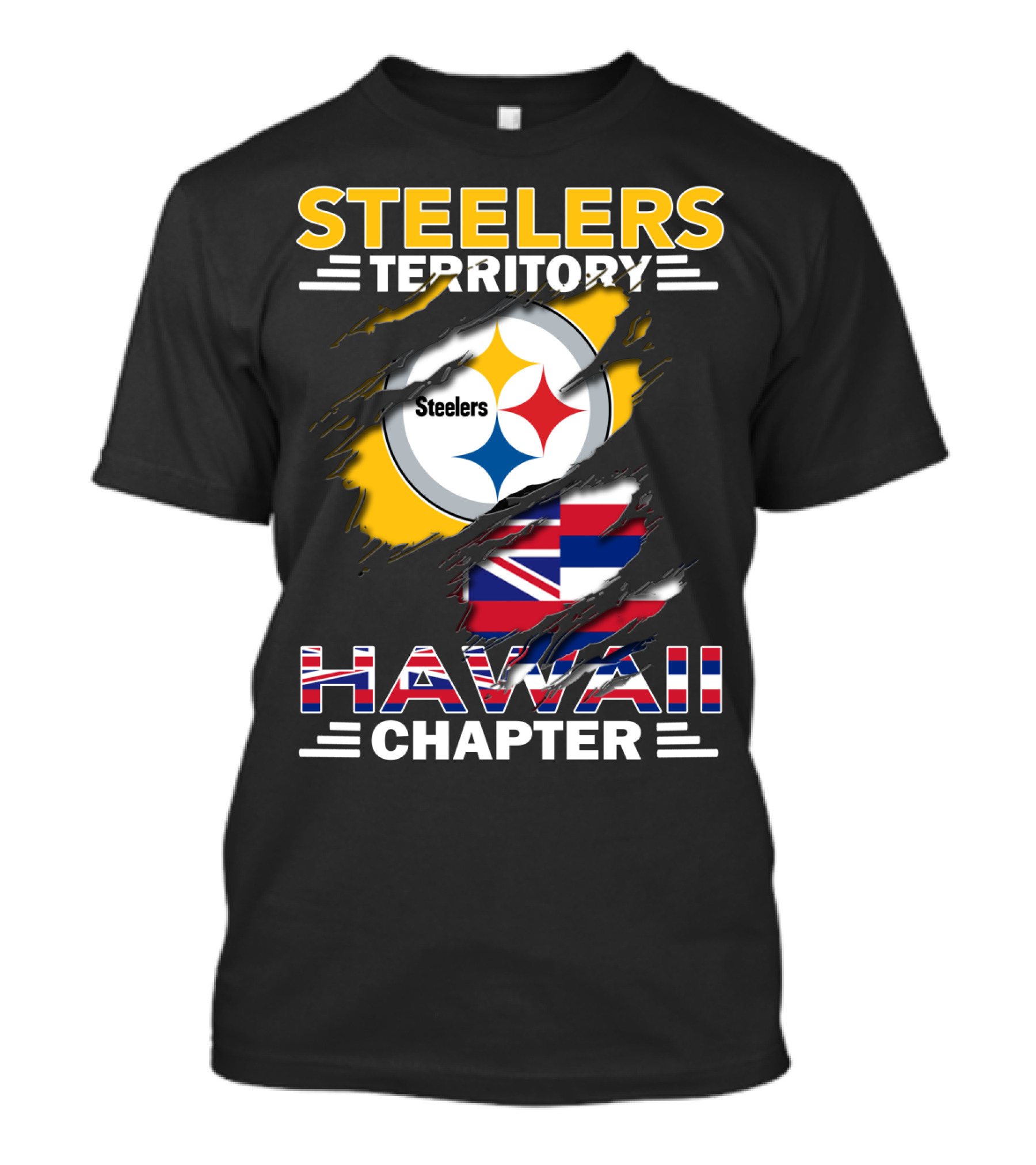 Steelers Territory Hawaii Chapter Steelers Logo And Hawaii Flag T-Shirt