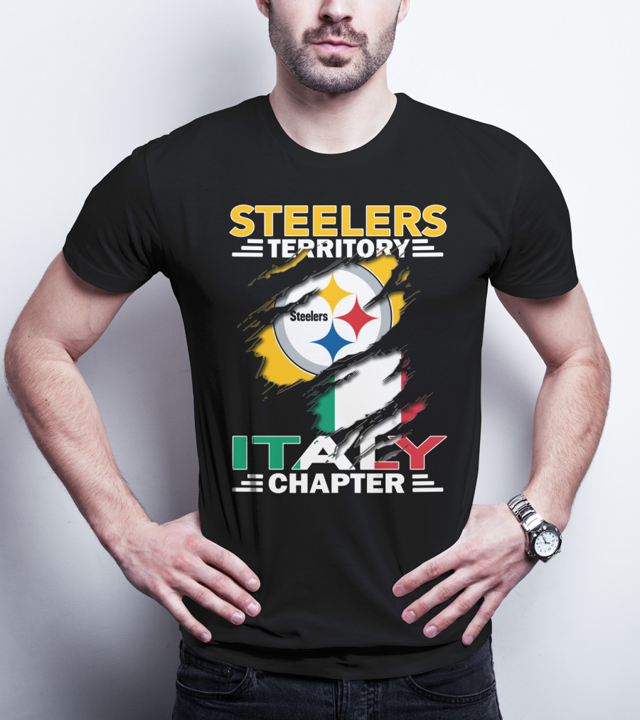 Steelers Territory Italy Chapter Steelers Logo Italian Flag T-Shirt