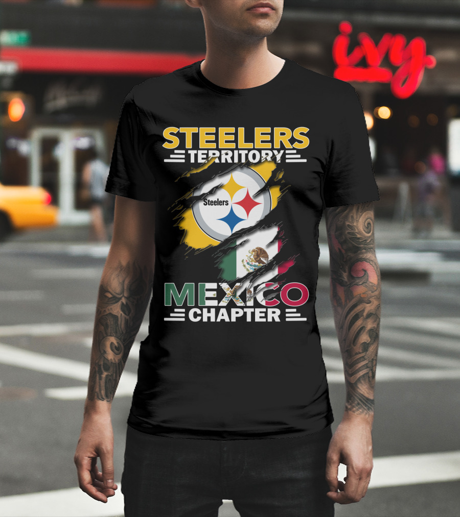 Steelers Territory Mexico Chapter Steelers Logo And Mexican Flag T-Shirt