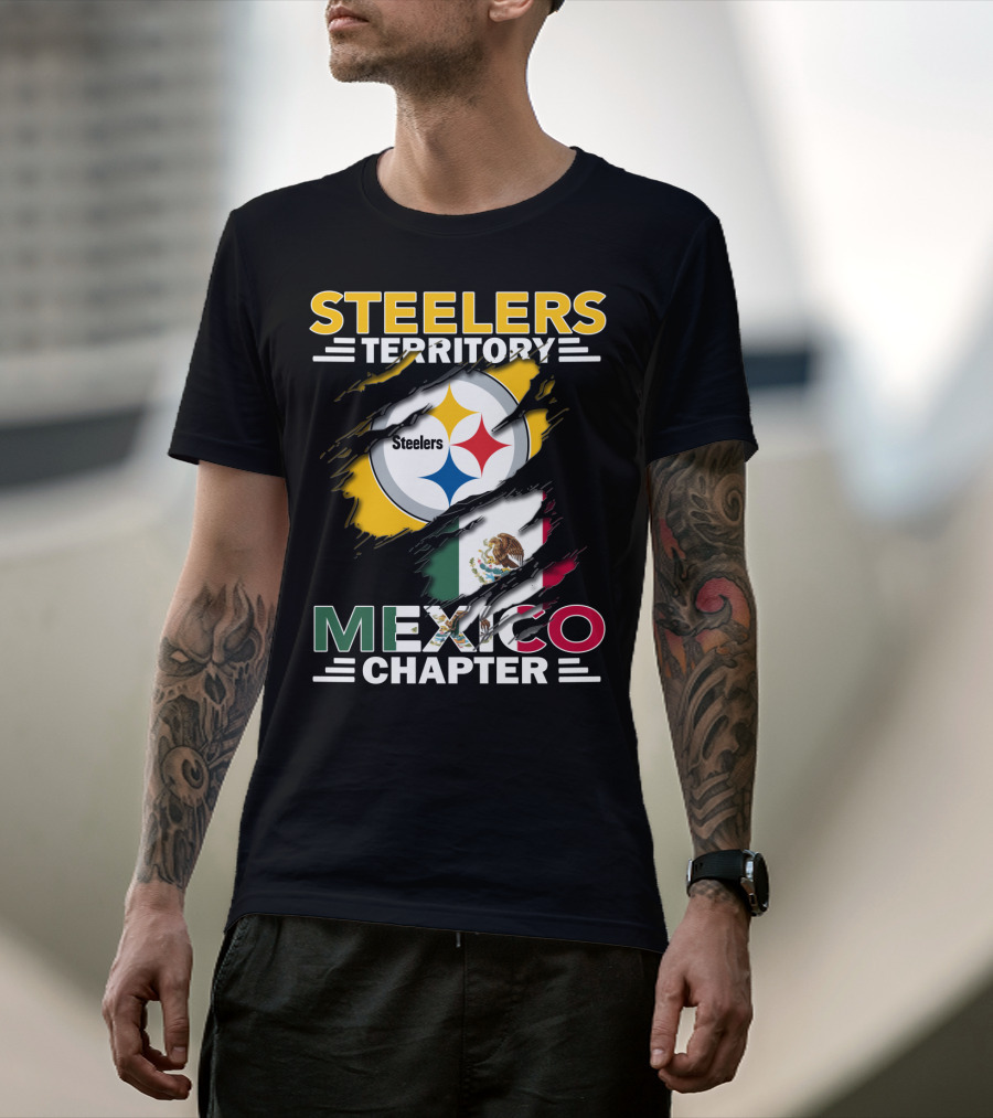 Steelers Territory Mexico Chapter Steelers Logo And Mexican Flag T-Shirt