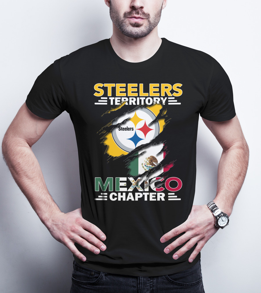Steelers Territory Mexico Chapter Steelers Logo And Mexican Flag T-Shirt