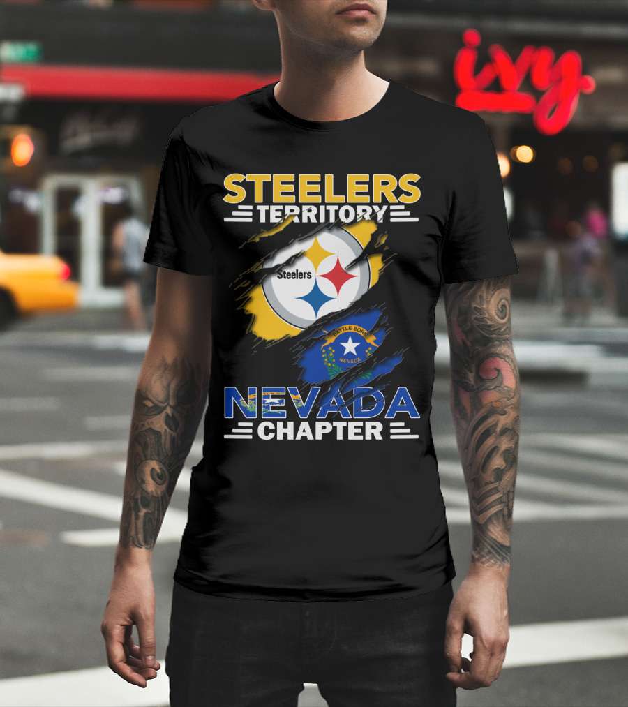 Steelers Territory Nevada Chapter Battle Born Flag Tribute T-Shirt