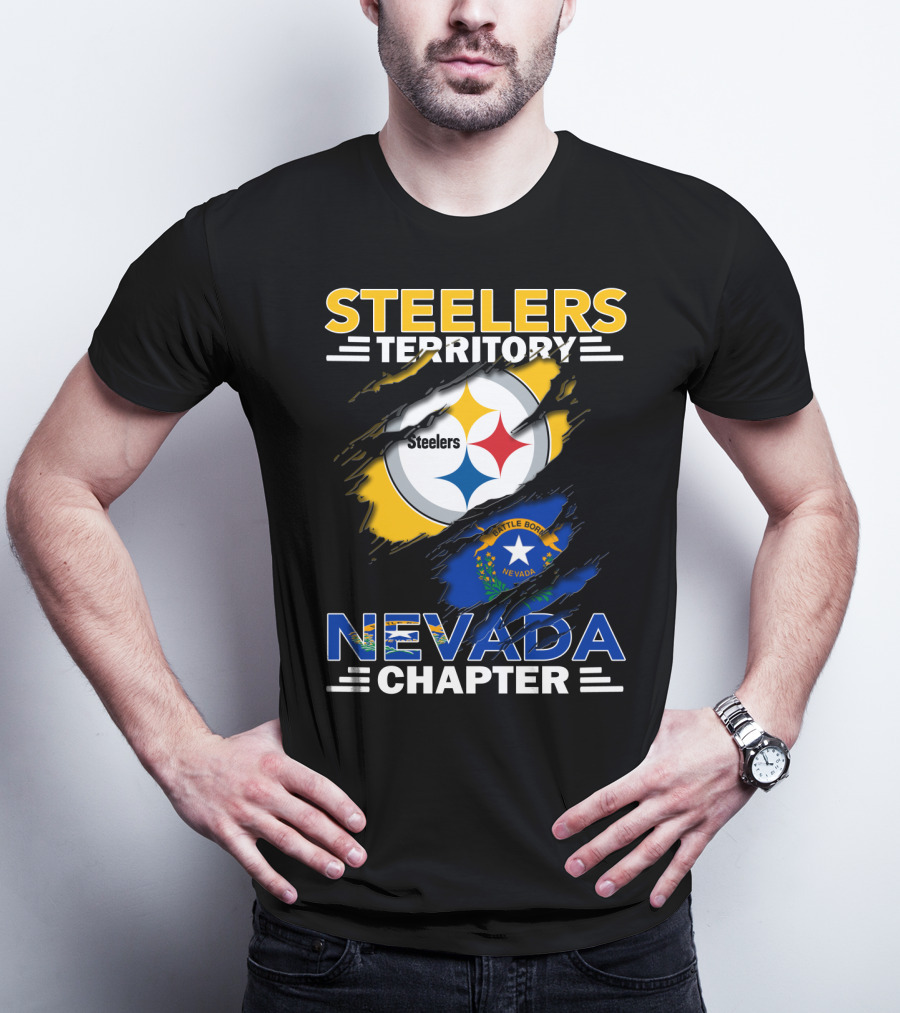 Steelers Territory Nevada Chapter Battle Born Flag Tribute T-Shirt