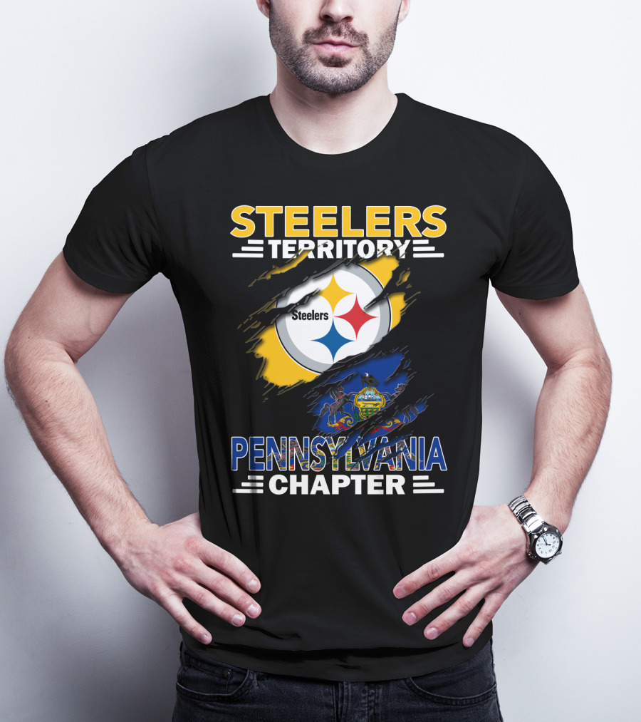 Steelers Territory Pennsylvania Chapter Steelers Logo State Flag T-Shirt