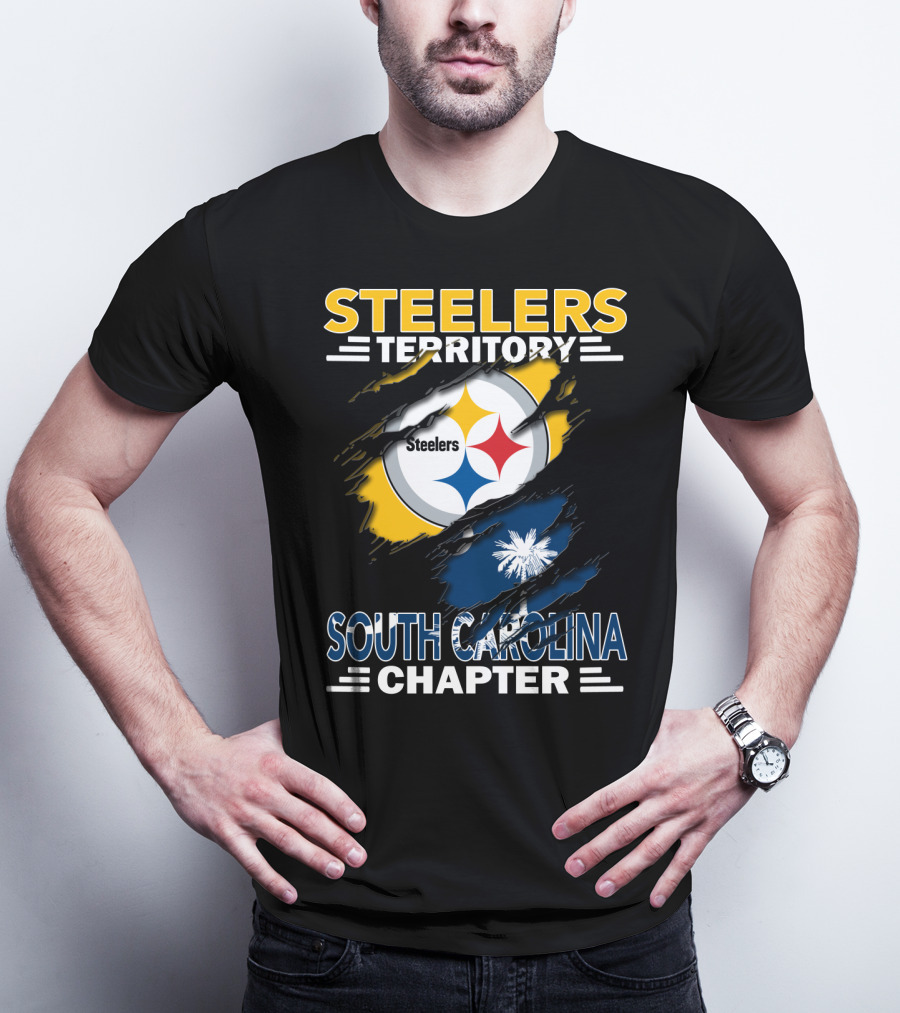 Steelers Territory South Carolina Chapter Steelers Logo Palmetto Flag T-Shirt