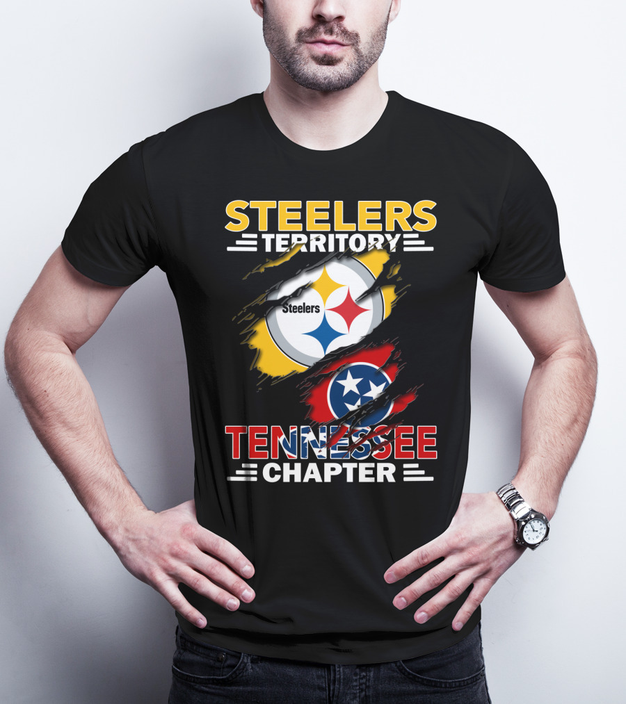 Steelers Territory Tennessee Chapter Steelers Logo Tennessee Flag T-Shirt