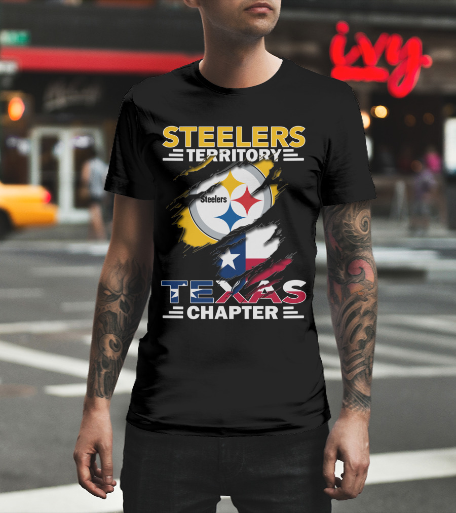 Steelers Territory Texas Chapter Steelers Logo Texas Flag T-Shirt