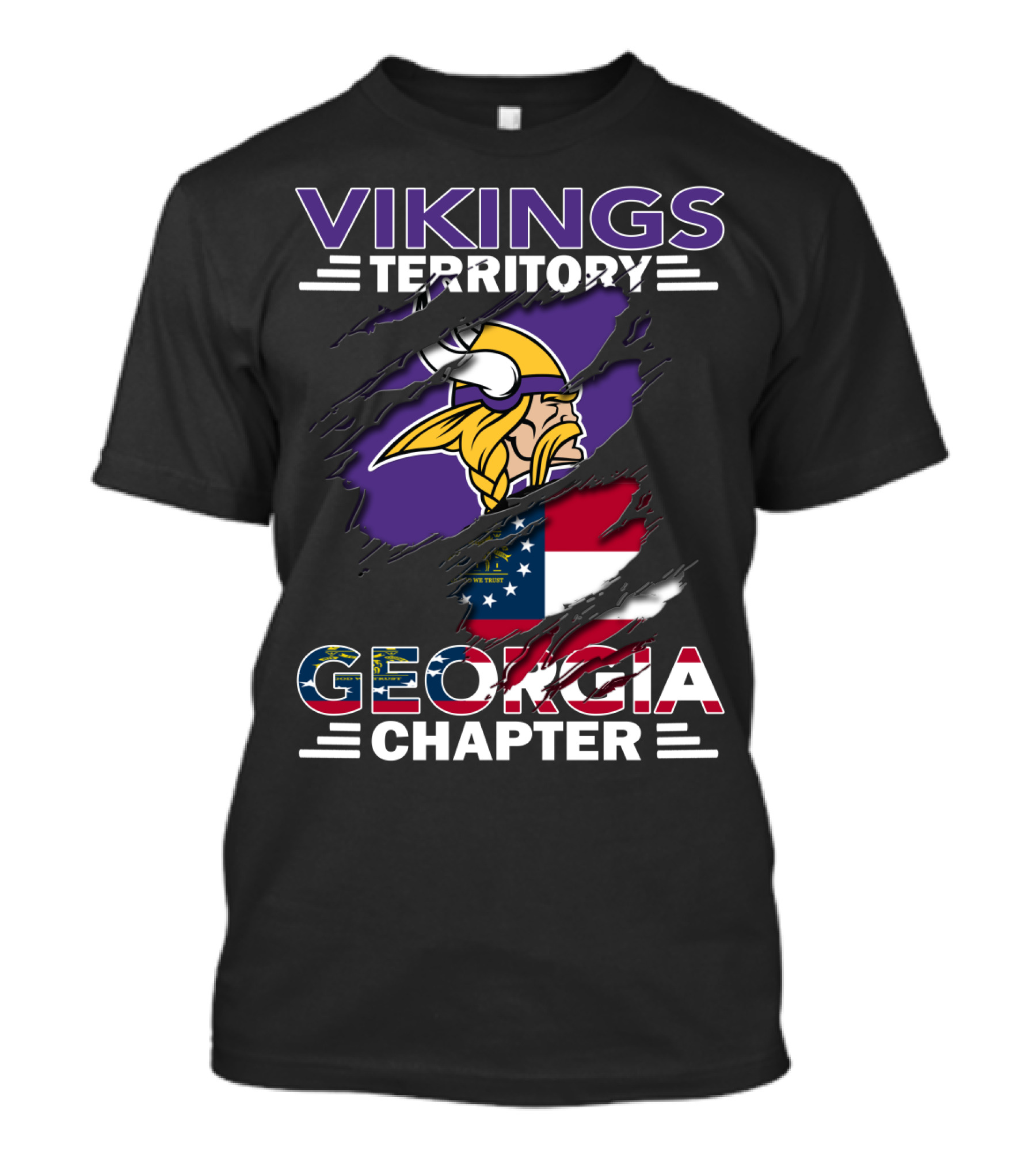 Vikings Territory Georgia Chapter Flag Pride T-Shirt