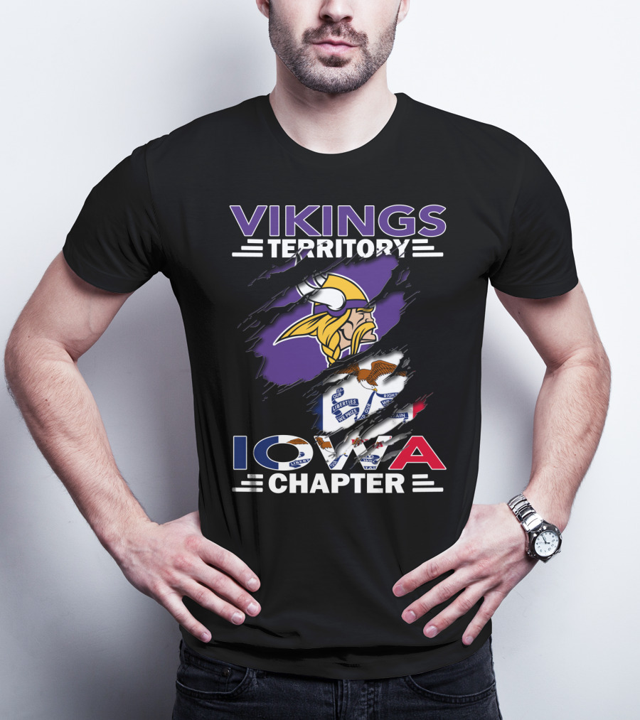 Vikings Territory Iowa Chapter Minnesota NFL Football Fan Club T-Shirt