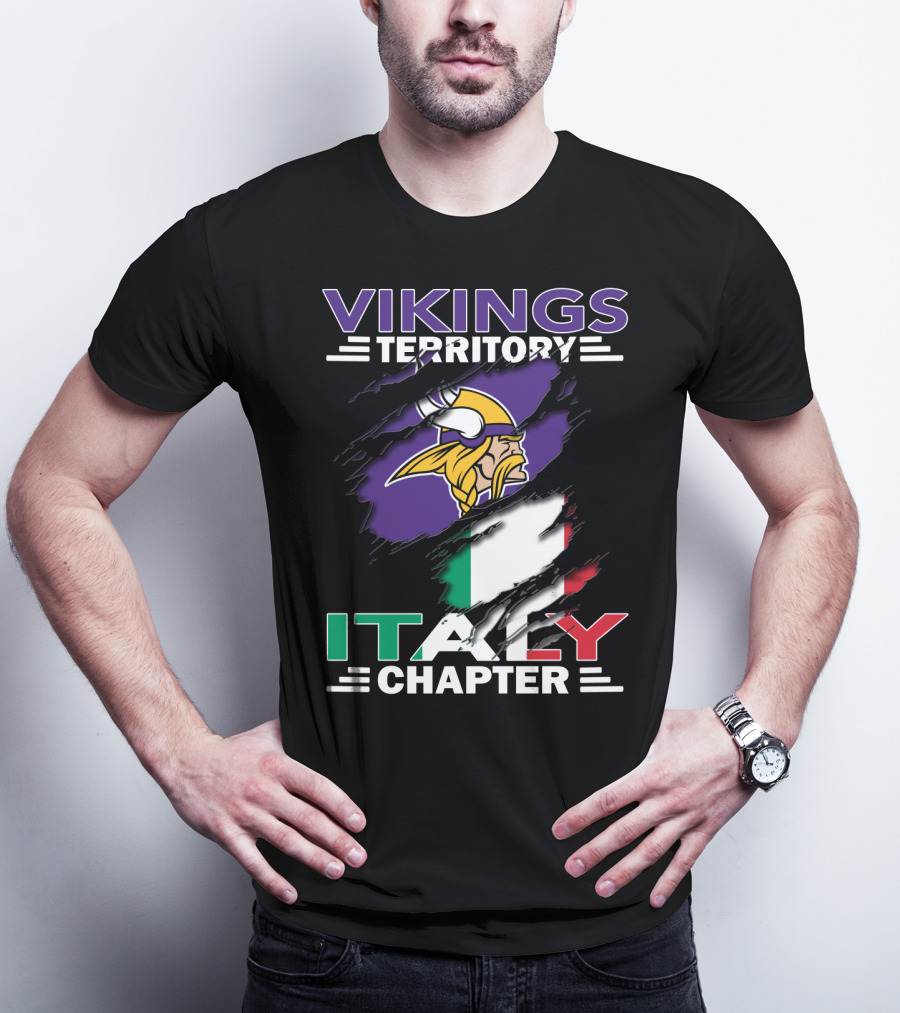 Vikings Territory Italy Chapter Flag T-Shirt