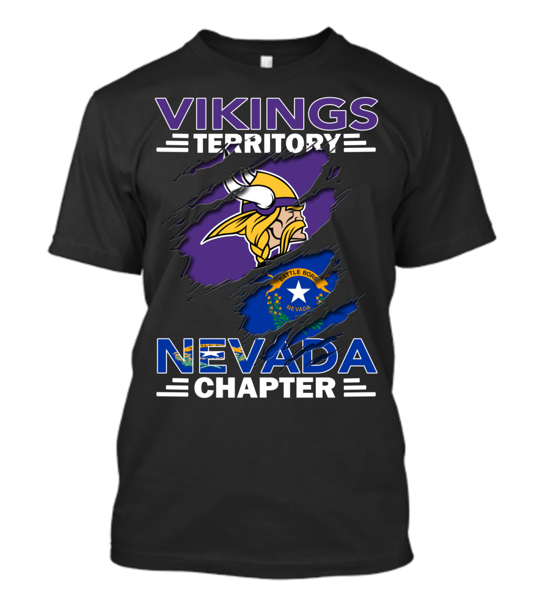Vikings Territory Nevada Chapter Battle Born Emblem T-Shirt