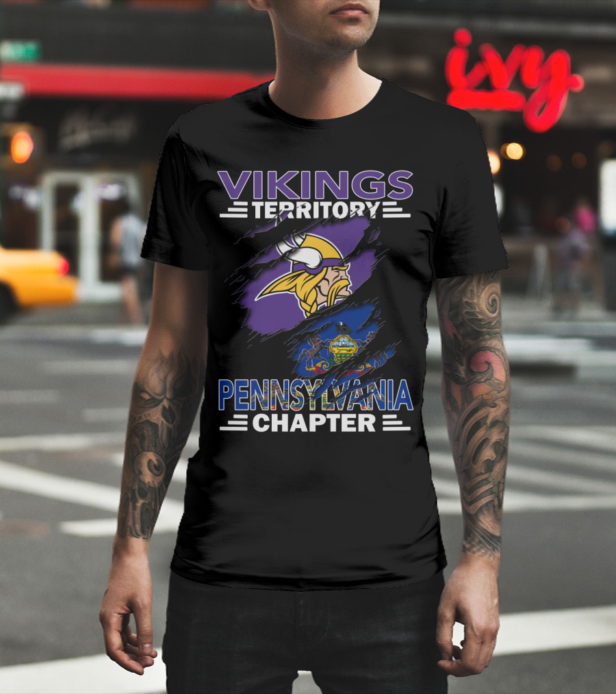 Vikings Territory Pennsylvania Chapter Minnesota Football State Crest T-Shirt