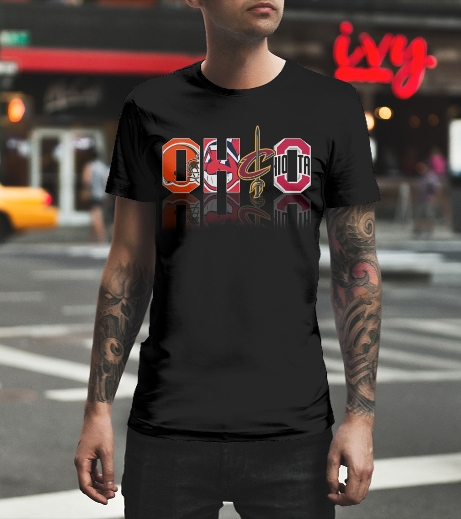 Ohio City Sports Team Logos Browns Indians Cavaliers Buckeyes T-Shirt