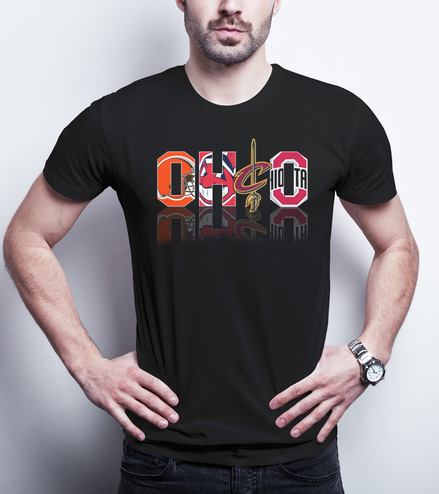 Ohio City Sports Team Logos Browns Indians Cavaliers Buckeyes T-Shirt