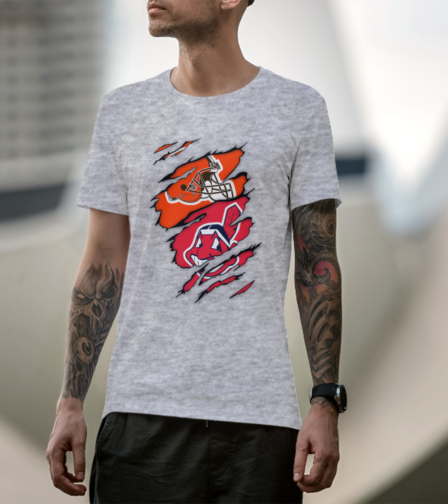 Miami Dolphins Miami Hurricanes Cleveland Browns Helmet Chief Wahoo T-Shirt