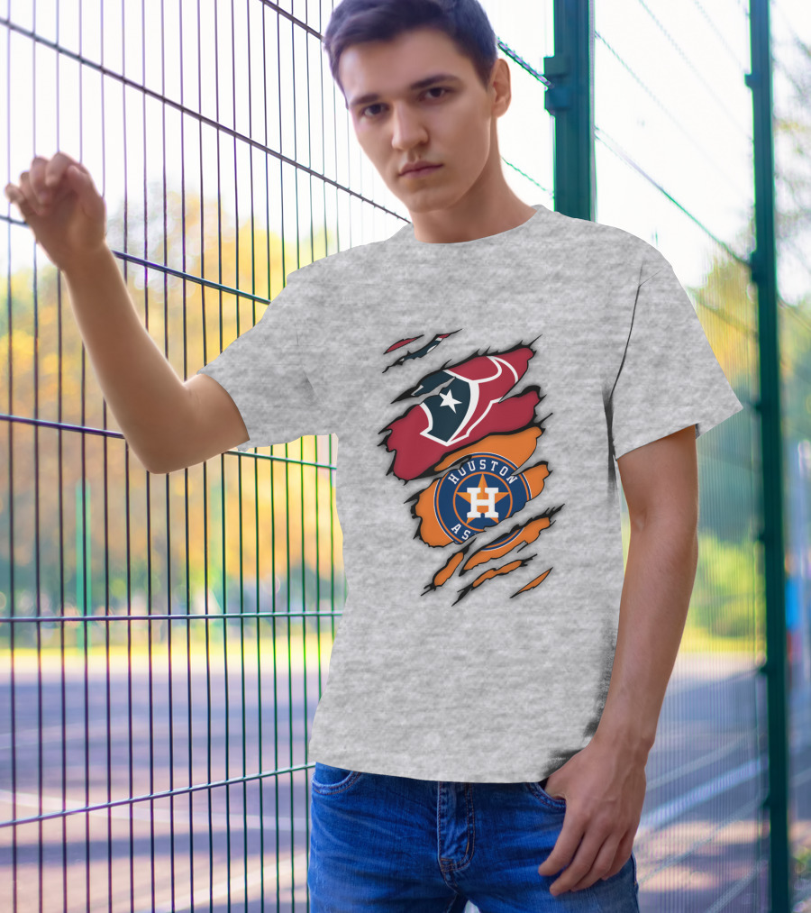 Houston Astros Houston Texans Logo Combination T-Shirt