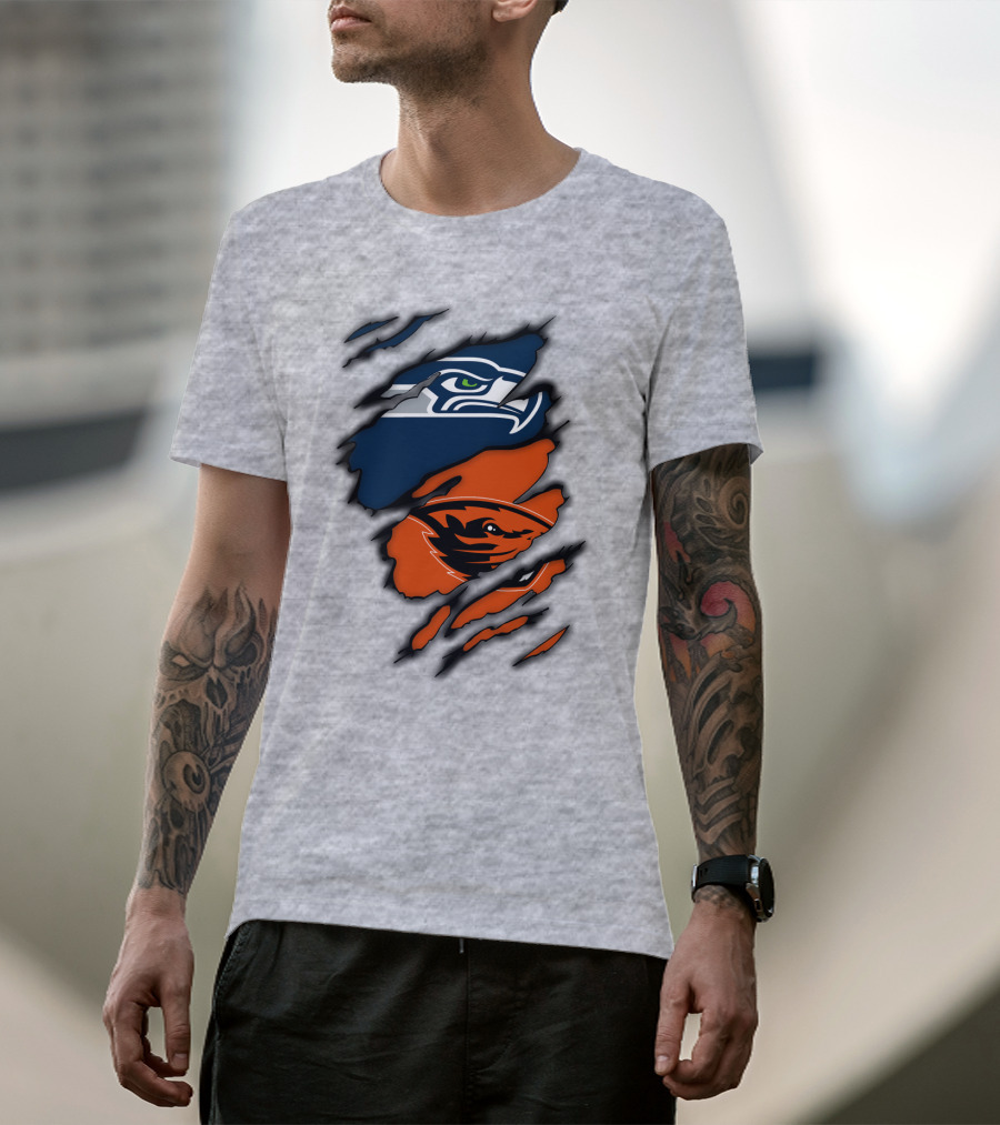 Seattle Seahawks Oregon State Beavers Claw T-Shirt