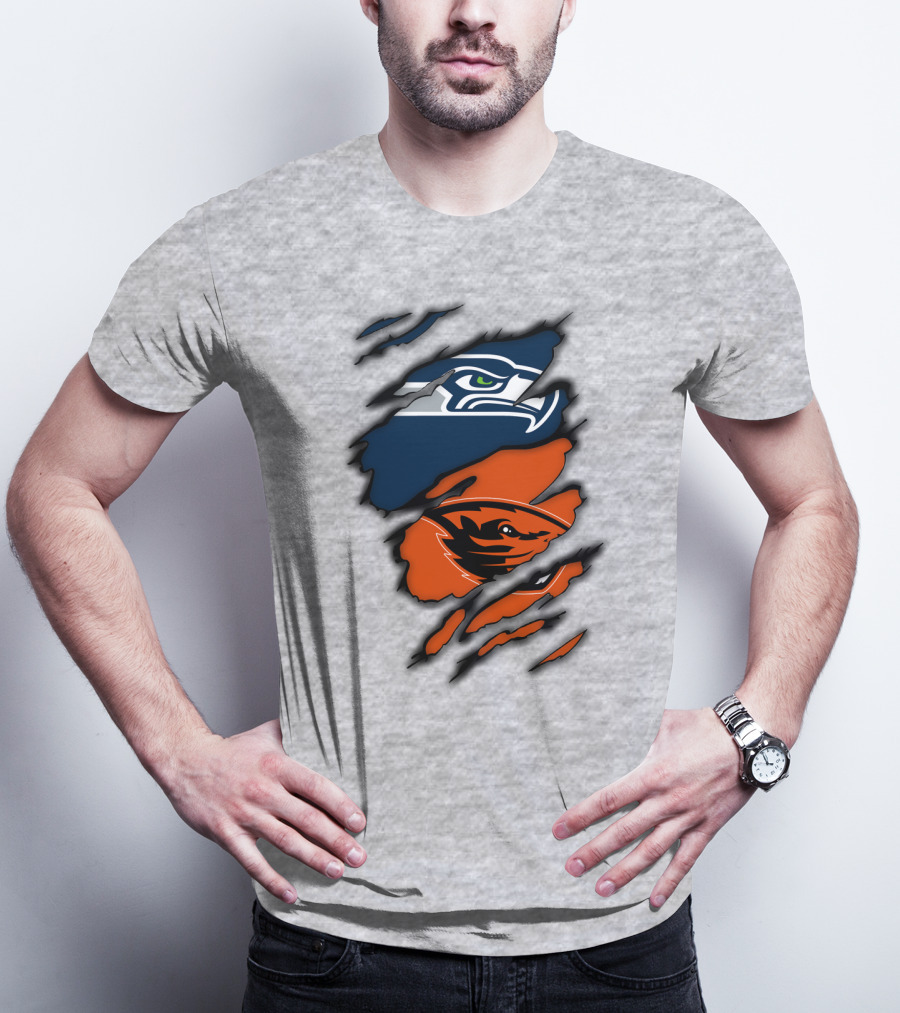 Seattle Seahawks Oregon State Beavers Claw T-Shirt