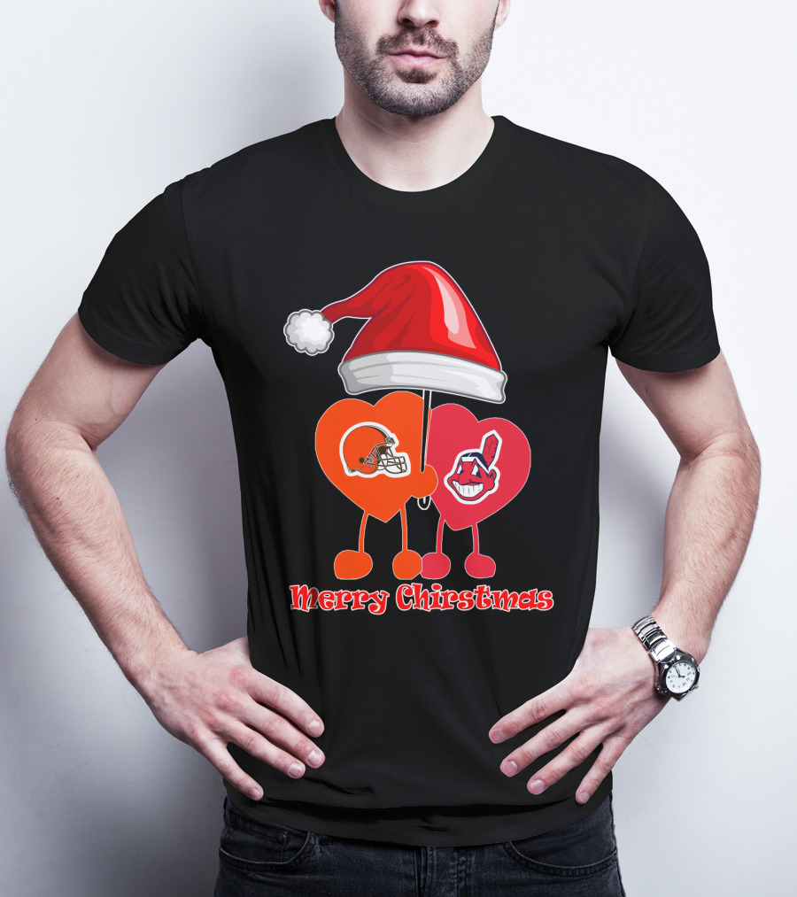 Cleveland Browns Cleveland Indians Merry Christmas T-Shirt