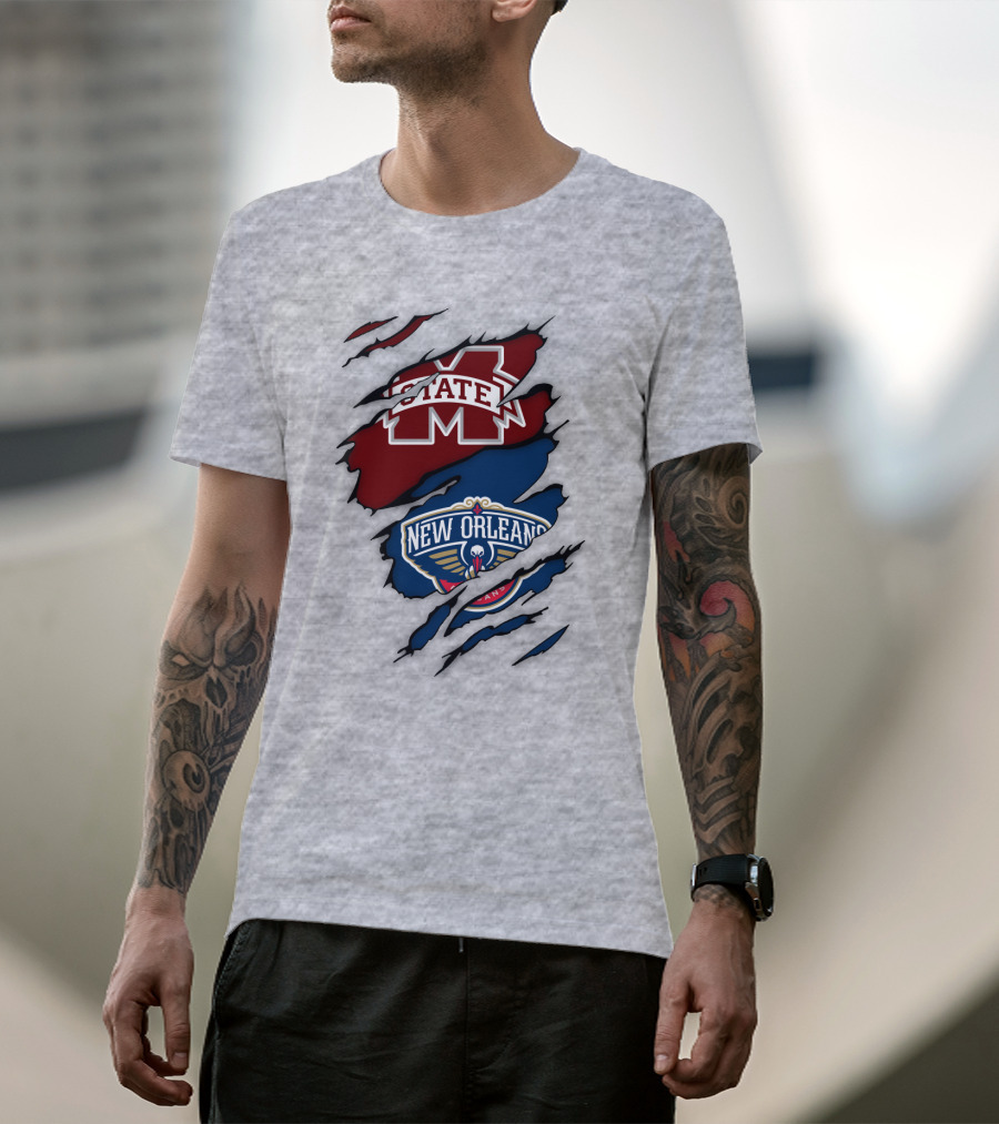 New Orleans Pelicans MS State Logo Crossover T-Shirt
