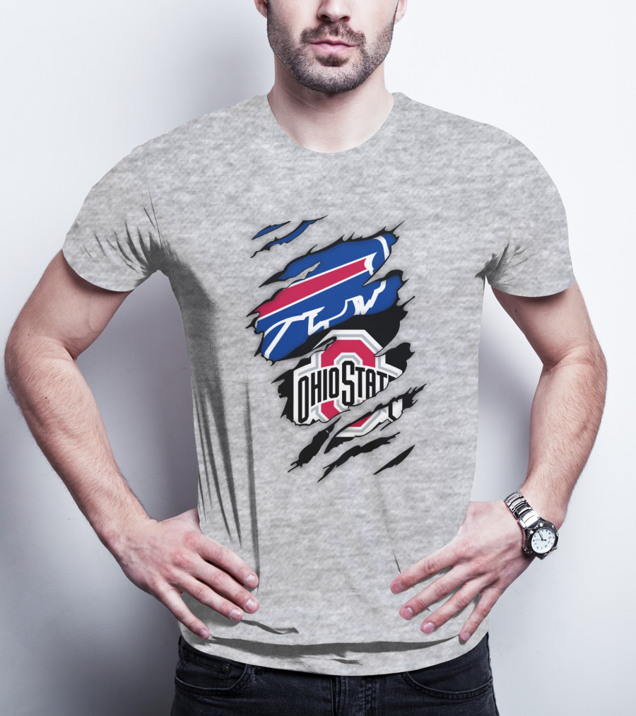 Buffalo Bills Ohio State Buckeye Logo Mashup T-Shirt