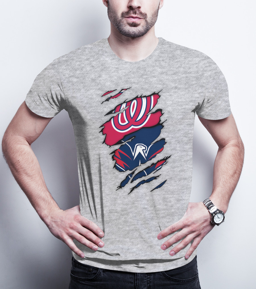 Washington Capitals Nationals Logos Fusion T-Shirt