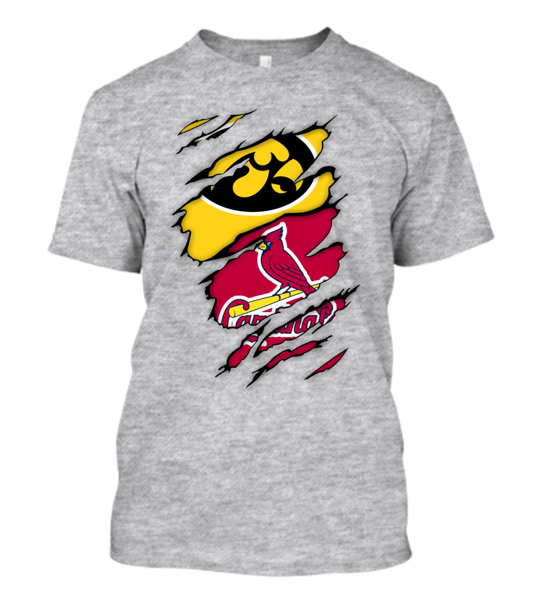 St Louis Cardinals Iowa Hawkeyes Ripped T-Shirt
