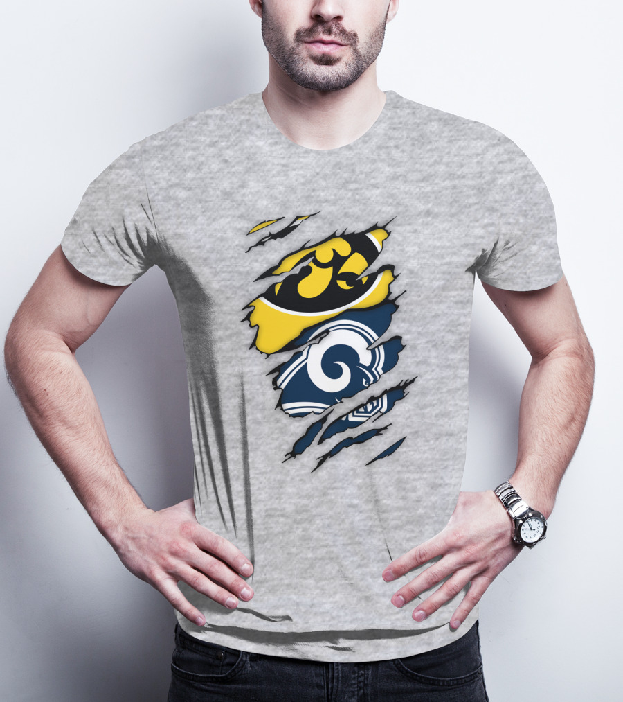 Los Angeles Rams Iowa Hawkeyes Claw Marks T-Shirt