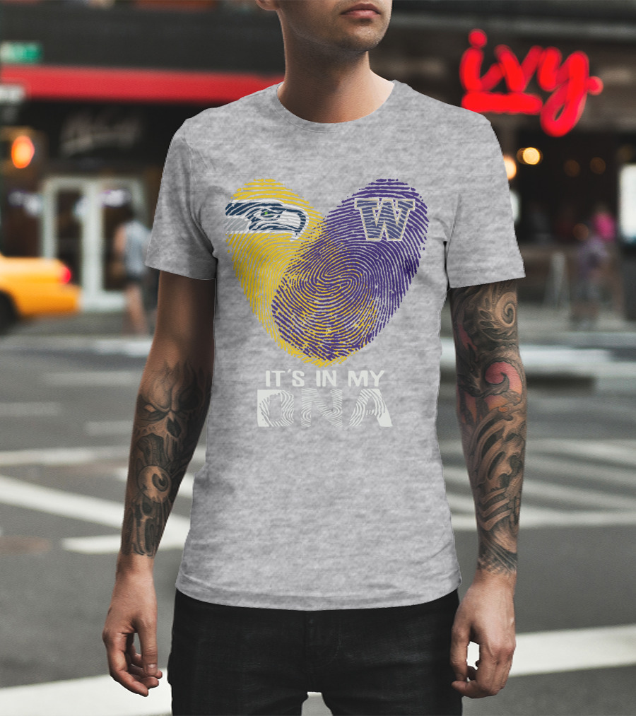 Seattle Seahawks Washington Huskies It's In My Dna T-Shirt
